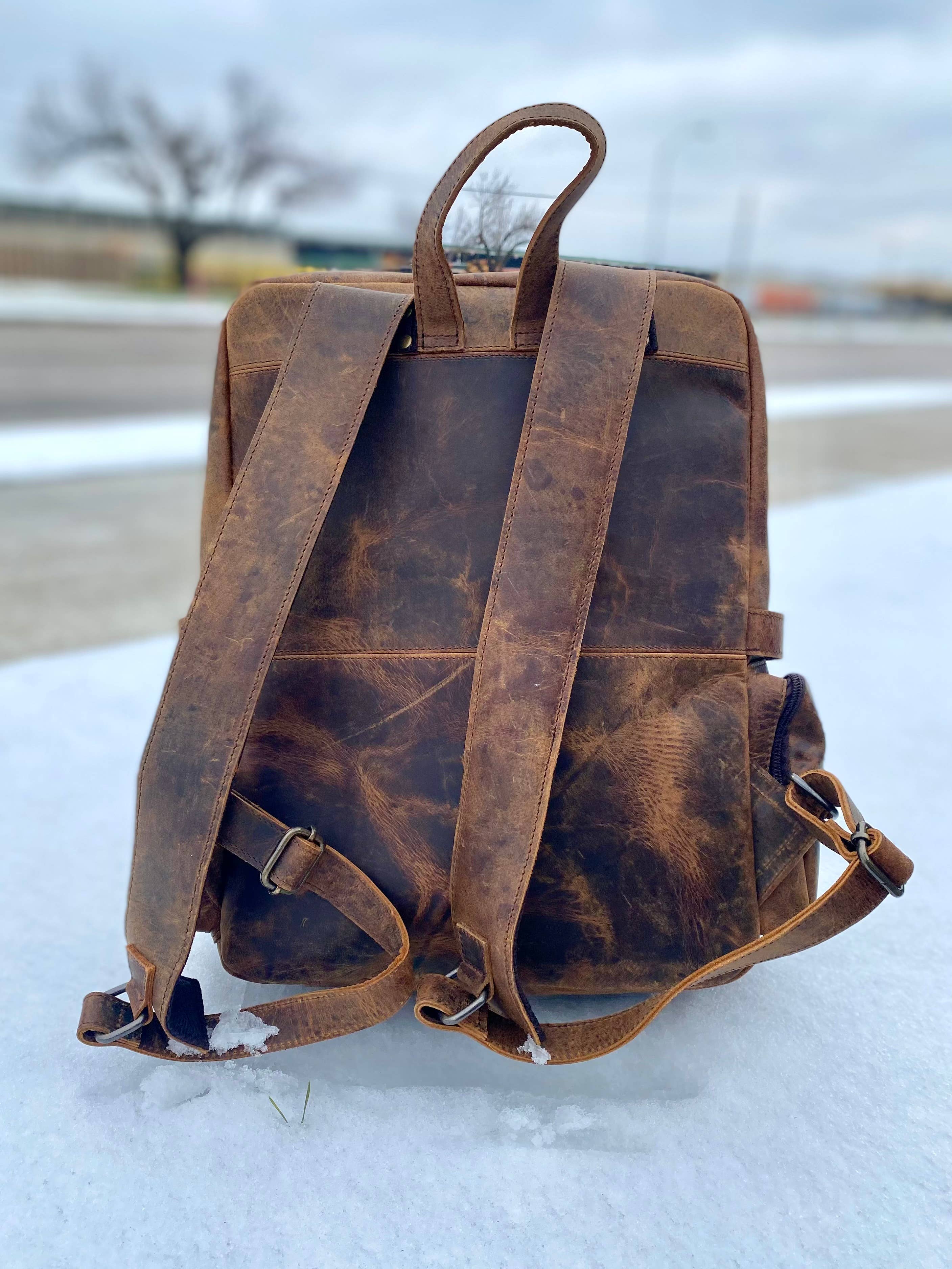 Longhorn Vintage Rustic Leather Backpack – Moss Rock Ranch